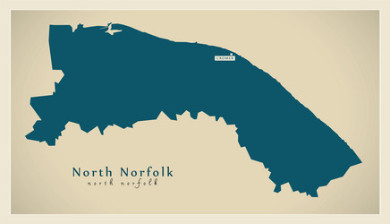 Modern map - norfolk county with districts Vector Image