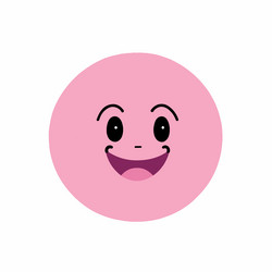 Pink emoji face icon on white background Vector Image