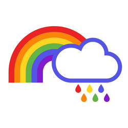 Rain cloud logo icon colorful and outline Vector Image