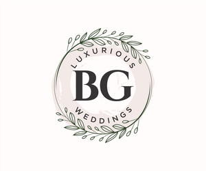 Bg initials letter wedding monogram logos Vector Image