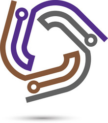 Digital electronics set logo design Royalty Free Vector