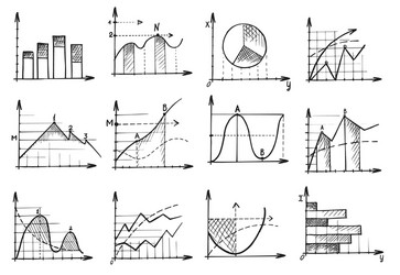 Growth statistics graphic doodle statistics chart Vector Image