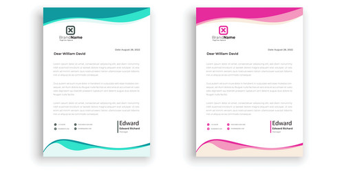 Corporate wavy letterhead design Royalty Free Vector Image