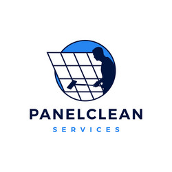 Solar panel cleaning service logo icon Royalty Free Vector