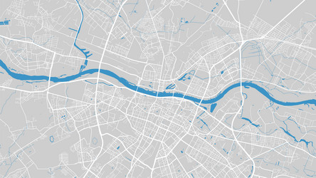 Oder river map wroclaw city poland watercourse Vector Image