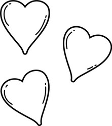 Hearts cute cartoons in black and white Royalty Free Vector
