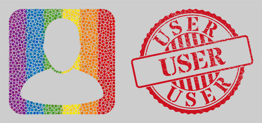 Grunge boy watermark and mosaic stencil Royalty Free Vector