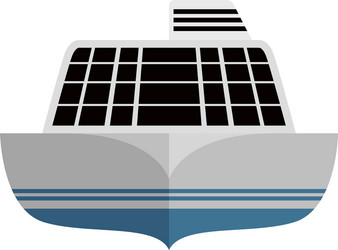 Front view a cruise ship in a landscape Royalty Free Vector