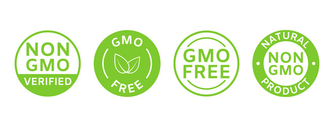 Non gmo labels free icons healthy organic Vector Image