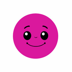 Pink emoji face icon on white background Vector Image