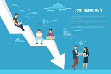 Cost reduction concept downward arrow Royalty Free Vector