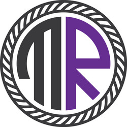 Initial letter mr circle shape monogram black Vector Image