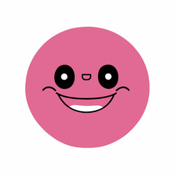 Pink emoji face icon on white background Vector Image