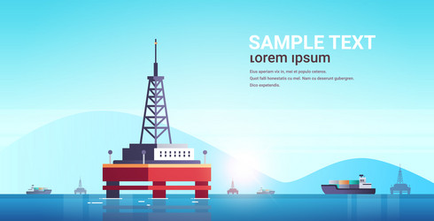 Sea platform icon industrial offshore rig drilling