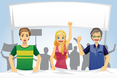 Human chain demonstration cartoon people Vector Image