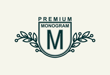 Premium monogram template for your emblems logos Vector Image