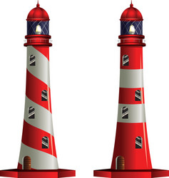 Red push pin lighthouse isolated Royalty Free Vector Image