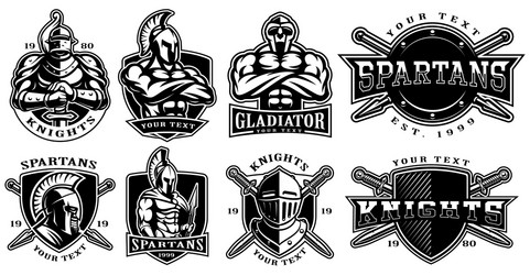Set of ancient warriors Royalty Free Vector Image