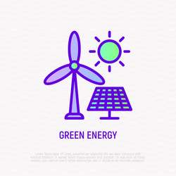 Solar cell wind turbine logo design Royalty Free Vector