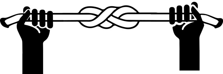 Hand holding rope isolated Royalty Free Vector Image