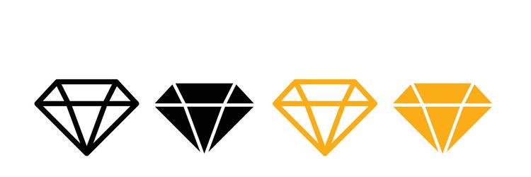 High potency icon set diamond product symbol Vector Image