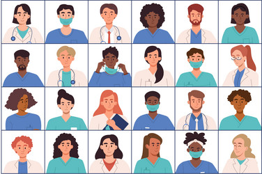 Group of doctors Royalty Free Vector Image - VectorStock