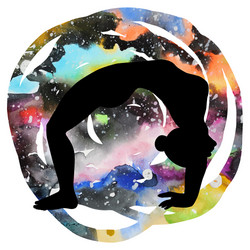 Women Silhouette Upward Bow Wheel Yoga Pose Vector Image