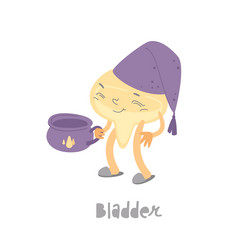 Cartoon sick bladder character urinary system Vector Image