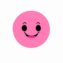 Pink emoji face icon on white background Vector Image