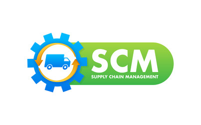 Scm supply chain management concept Royalty Free Vector