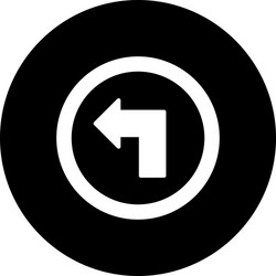 Turn to the left icon Royalty Free Vector Image