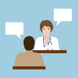 Dialogue between doctor and patient Royalty Free Vector
