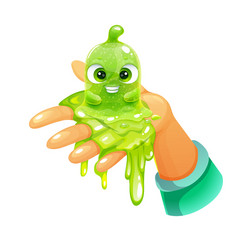 Comic slimy aliens funny cartoon green slime Vector Image