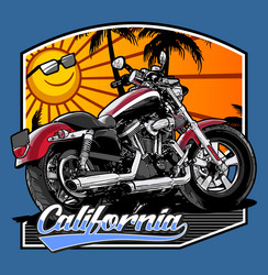 Motorcycle on the beach template Royalty Free Vector Image