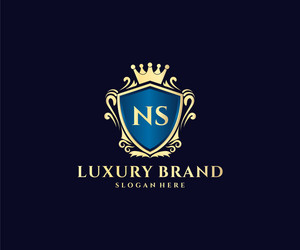 Ns initial letter luxury calligraphic feminine Vector Image