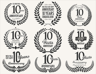 Laurel Wreath 10 Years Vector Images (over 300)