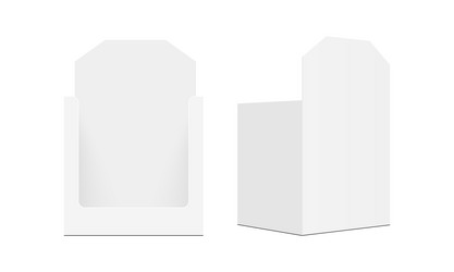 Square display box mockup opened and closed Vector Image