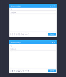 Email template mail mockup window browser blank Vector Image