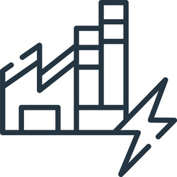 Factory icon isolated on white background outline Vector Image