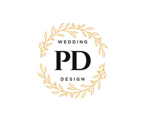Pd initials letter wedding monogram logos Vector Image