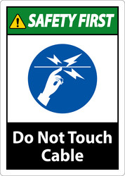 Warning do not touch cable sign on white Vector Image