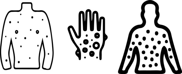 Skin disease icon on white background Royalty Free Vector