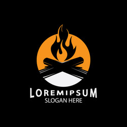 Vintage hipster bonfire campfire logo badge label Vector Image