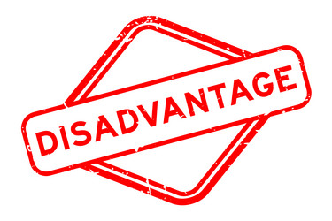 Grunge red disadvantage word hexagon rubber seal Vector Image