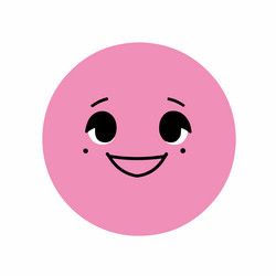 Pink emoji face icon on white background Vector Image