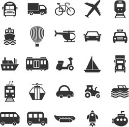 Transport icons on white background Royalty Free Vector