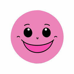 Pink emoji face icon on white background Vector Image