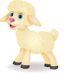 Shearing sheep with scissors simple cartoon style Vector Image