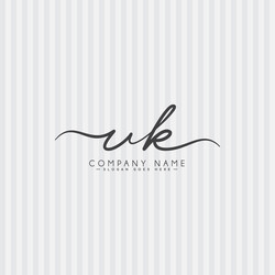 Uk simple signature logo - handwritten template Vector Image