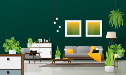 Interior background of modern living room Vector Image